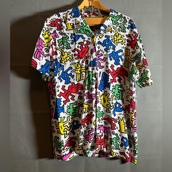 keith haring | Shirts | Keith Haring Button Down Shirt Mens Size Large ...